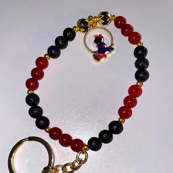 None | Jewelry | Handmade Keychain With Natural Stones Gold Tone ...